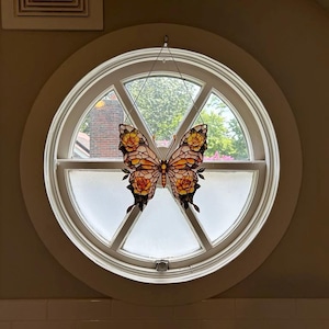 Yellow Butterfly With Roses Acrylic Window Hanging: Home Decor - Etsy