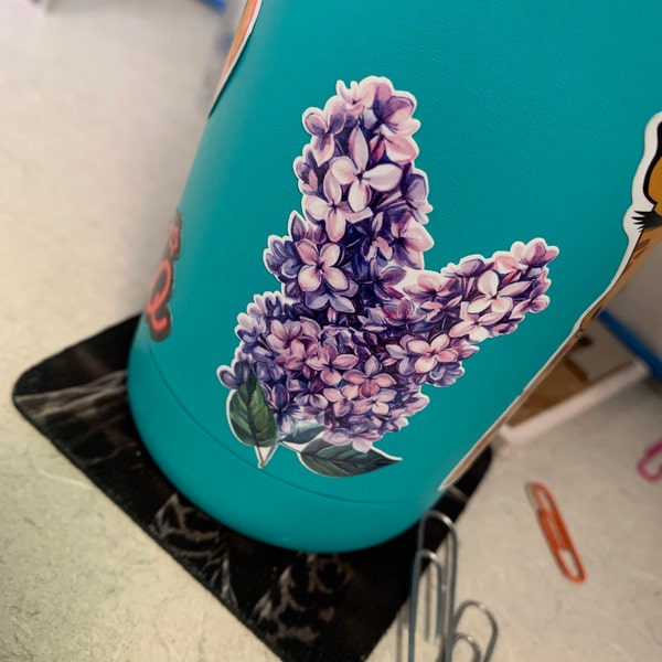 Lilac Flower Sticker | Lilac Vinyl Decal | Watercolor Flower Decal ...