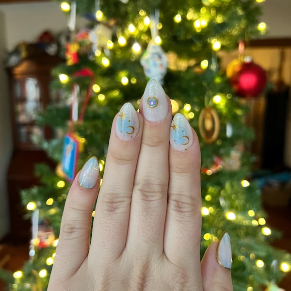 White Witch Press on Nails | Stars and Moon Nails | Witchy Nails ...