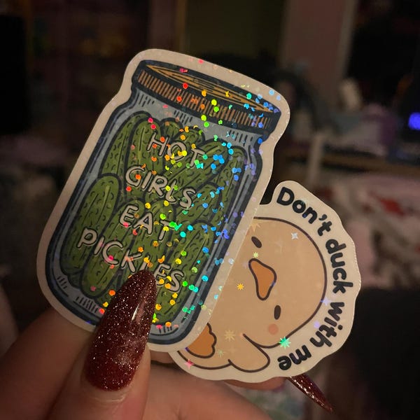 Hot Girls Eat Pickles Sticker, Laptop Stickers, Funny Stickers, Sarcasm ...