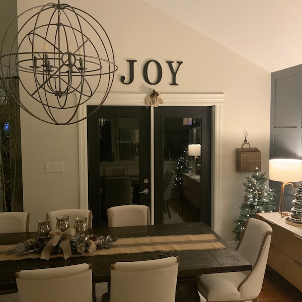 JOY Sign With Wreath – Farmhouse Christmas Decor Indoor - Red Large ...