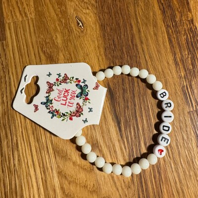 Simple TEAM BRIDE Bracelets with Heart, JGA Bracelets, Bridal Bracelets ...