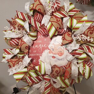 Santa Sign Wreath Attachment Wreath Sign Craft Supplies Sign - Etsy