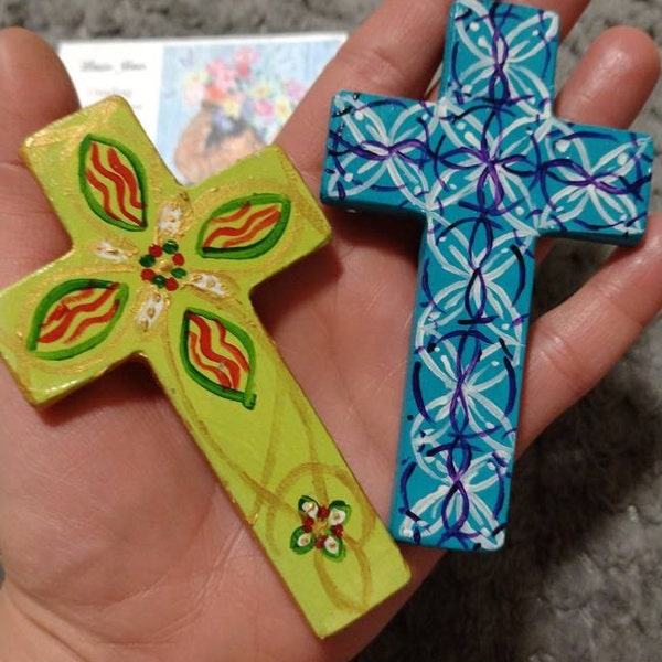 Free Standing Painted Wooden Cross - Wild Birds-3 Designs - Etsy