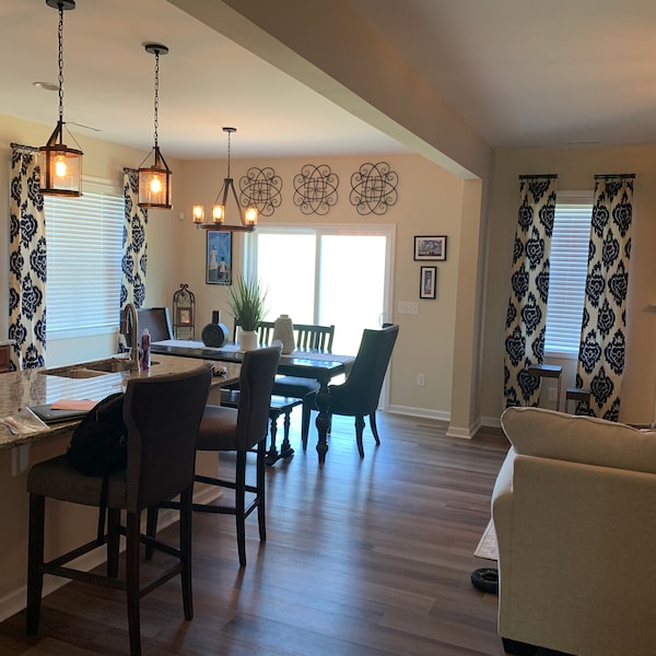 Blue IKAT Curtains Blue Ivory Curtains Duralee Kilim Drapes Curtains ...