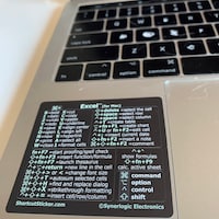 Excel (for Mac) Cheat Sheet Reference Guide Shortcut Sticker - Black ...