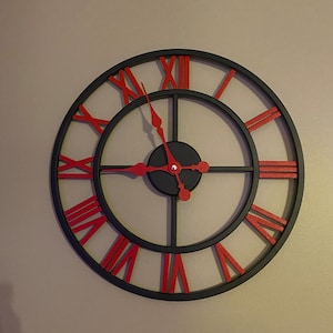 Metal Large Rustic Black Wall Clock Oversized Farmhouse Modern Wanduhr ...