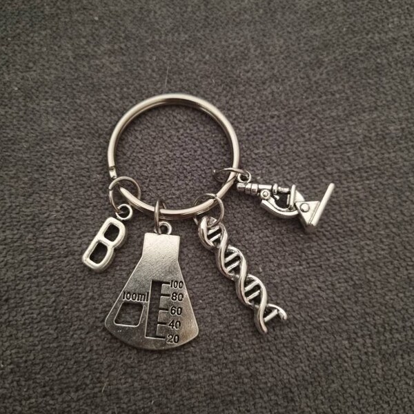 DNA Keychain, Microscope Keychain, Science Keychain, DNA Gifts ...