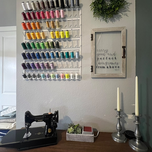 Sewing Thread Rack - Holds 42 Large Isacord Style Spools 5000M - Thread ...
