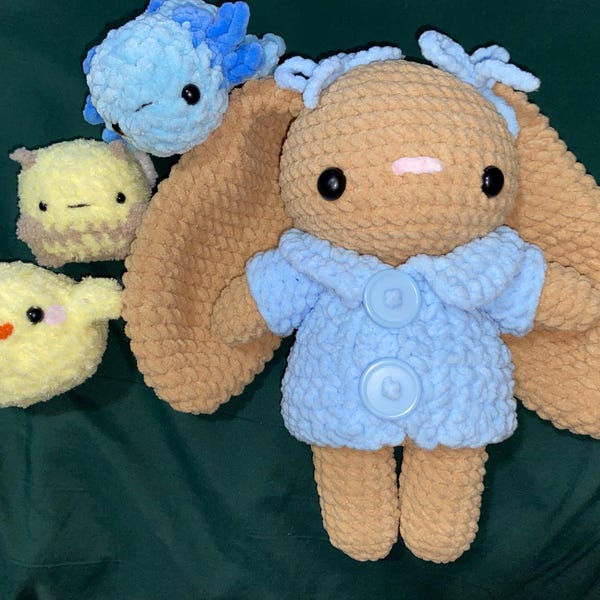 Bunny Rabbit Peaceful Plushies Crochet Pdf Crochet Pattern Amigurumi ...