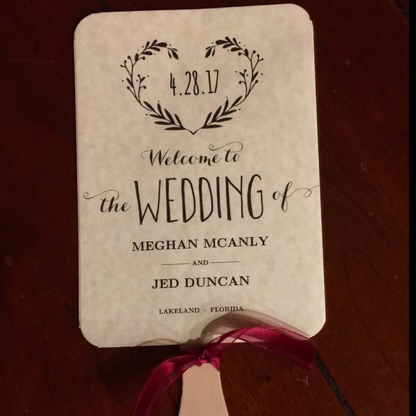 Wedding Fans, Printable Wedding Program Template, Wedding Fan Programs ...