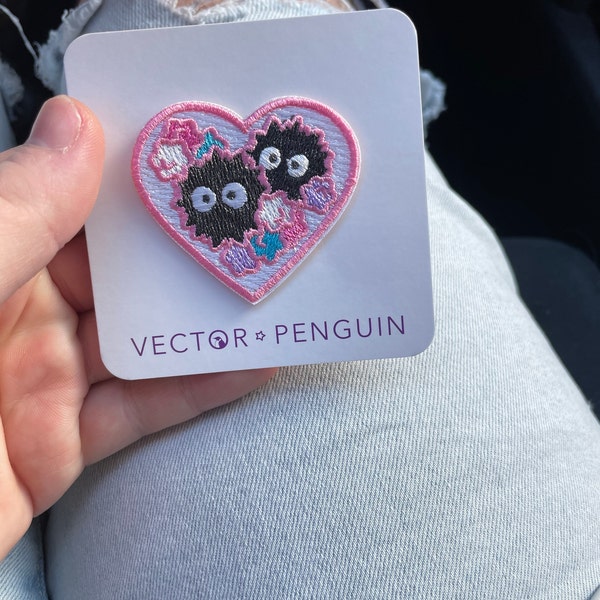 2" Dust Soot Heart Patch | Embroidered Patches - Etsy