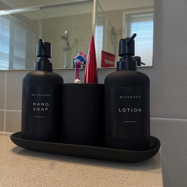 Minimalistic, Personalised Labels, Shampoo, Conditioner, Shower Gel ...