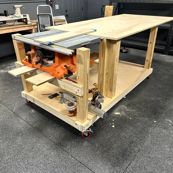 Workbench Plans ~ Flipping Miter Saw With Dust Shroud | Table Saw - Etsy