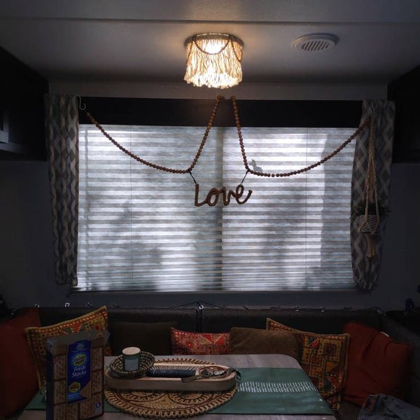 RV Light Cover, Handmade Boho Camper Trailer Decor | RV Light Covers ...