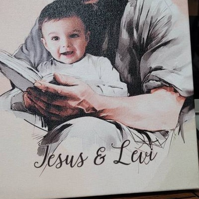 Personalized Safe in Jesus's Arms Canvas From Photo Custom Memorial ...