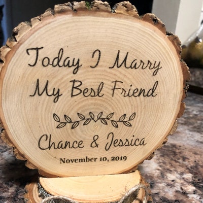Rustic Wedding Cake Topper, Best Friend Topper, Personalized Cake ...