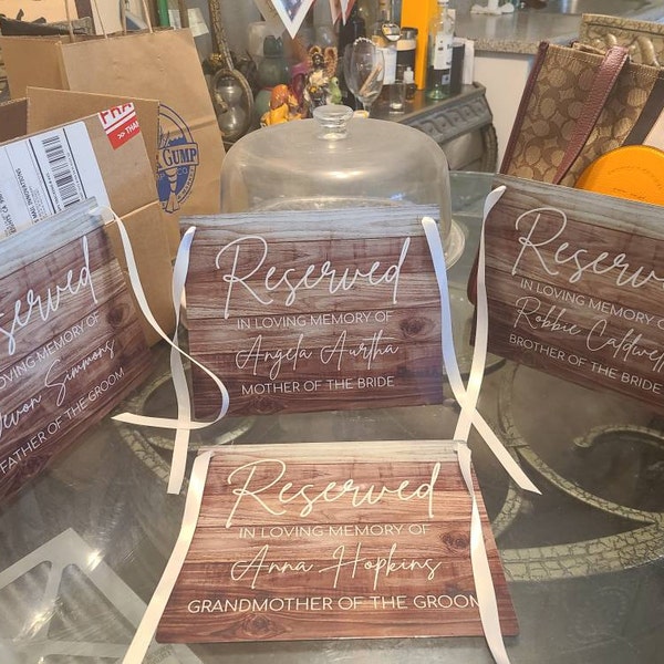 Reserved Wedding Sign Personalized 8x10 Wedding Sign Memorial Wedding ...