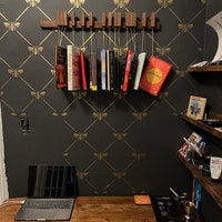 Custom Made Wooden Book Rack / Bookshelf in Oak. the Pins Are Also ...