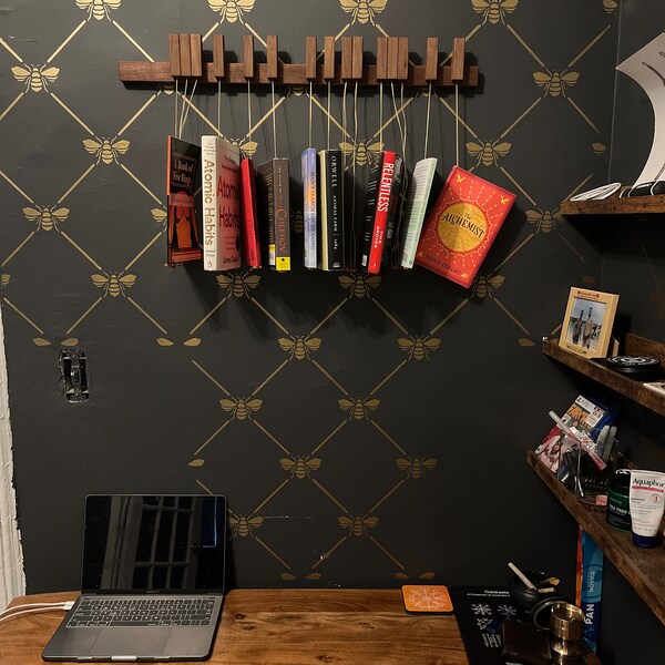 MINI Custom Made Wooden Book Rack / Book Shelf in Walnut. - Etsy