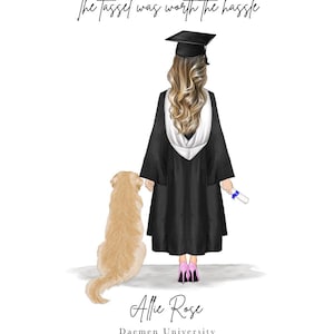 Personalised Graduation & Pet Print Dog Owner Graduation Gift Daughter ...