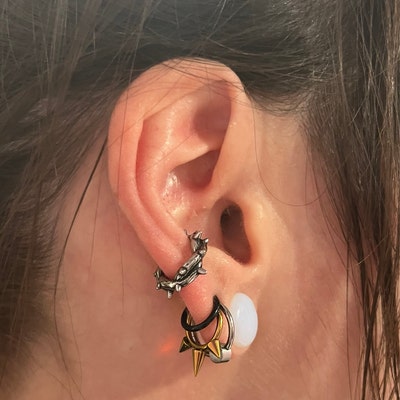 Thorns Ear Cuff, Gothic Ear Cuff, Stainless Steel Cuff, Gothic Jewelry ...