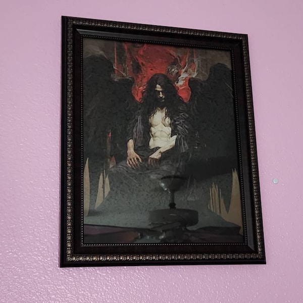 Lucifer Enthroned Art Print: Gothic Dark Fantasy Home Decor - Etsy