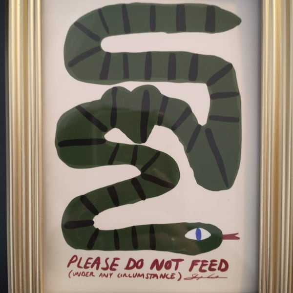 Don't Feed the Snake Print, Mid Century Decor, Typography Print, Funky ...
