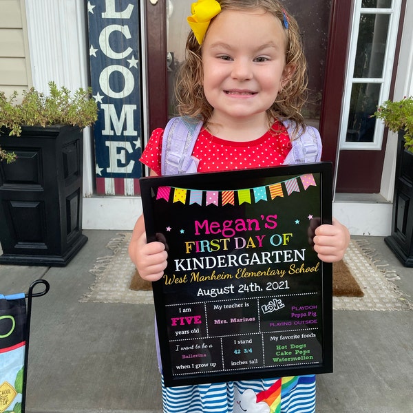 Back to School Sign, First Day of School Sign, 1st Day of School ...