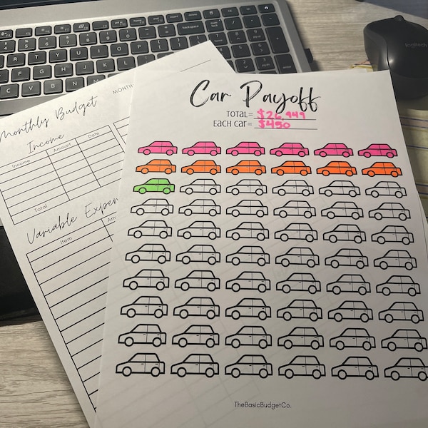 Car Loan Coloring Sheet, Truck Loan Coloring Sheet, Debt Payoff Tracker ...