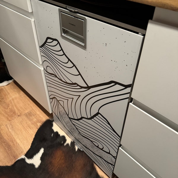 MINI Fridge Wrap Lemons, Vintage Fridge Vinyl Cover, Mini Fridge Decal ...