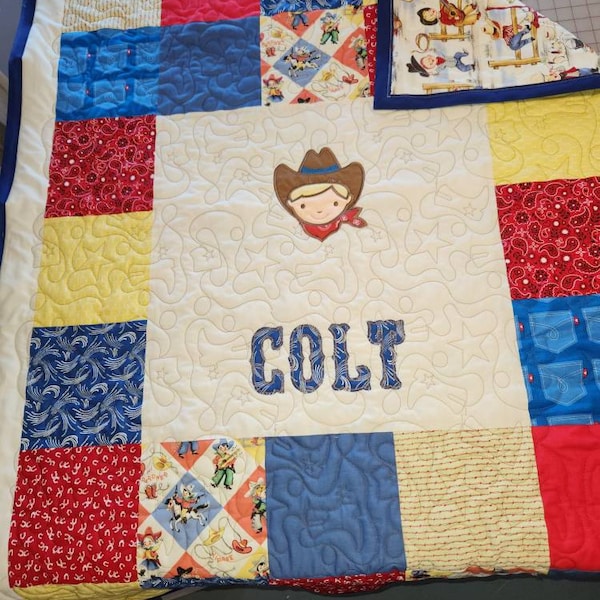 Cowboy Applique Design - Etsy