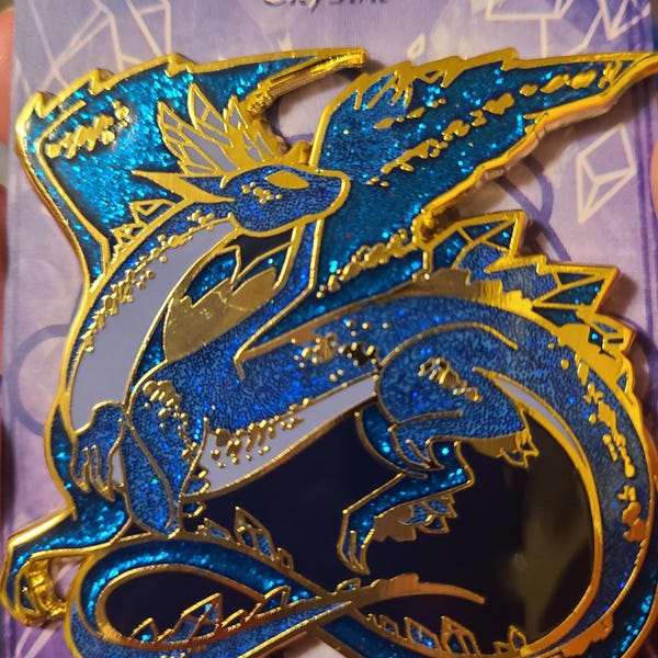 Lapis Lazuli Dragon Enamel Pin - Etsy