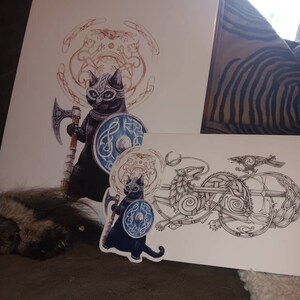 Choose Your Color Blue or Red Willow Hen and Chicks Art Print Country ...