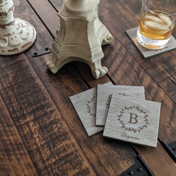 Personalized Coaster Set, Custom Coasters, Personalized Gift, Engraved ...