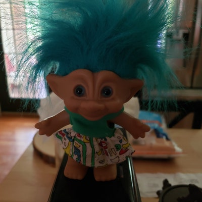 Vintage Ace Novelty Treasure Troll Doll, Red Hair, Red Diamond Jewel ...