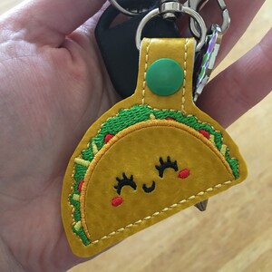Taco Keychain, Guacamole Key Fob, Avocado Charm, Burrito Keychain, Taco ...