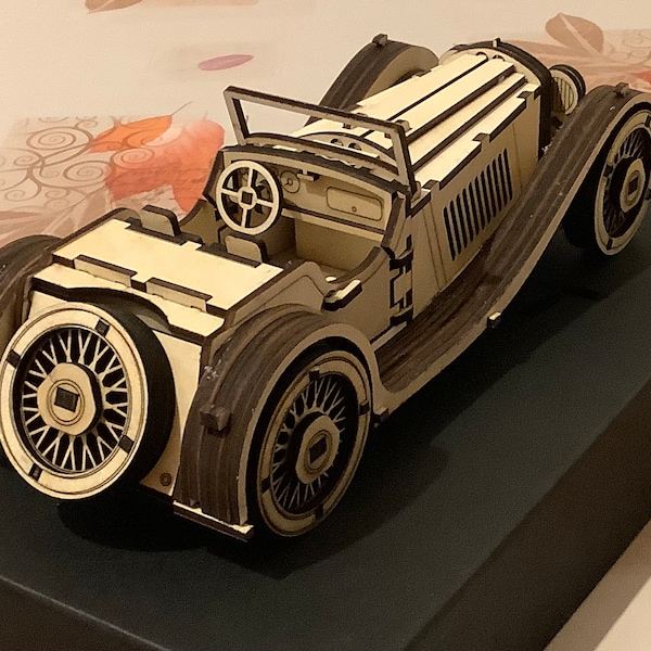 Vintage Roadster Laser Cut File: 3D Classic Car Model (digital Download ...