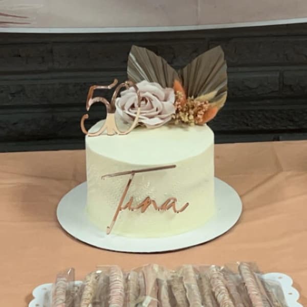 Script Name Acrylic Cake Charm | Custom Cake Charm | Birthday Cake Charm | Name Cake Plaque ...