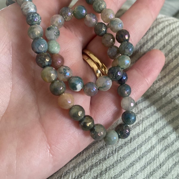 Natural Mystic Indian Agate/ Chalcedoney, Faceted Round Sizes 4mm, 6mm ...