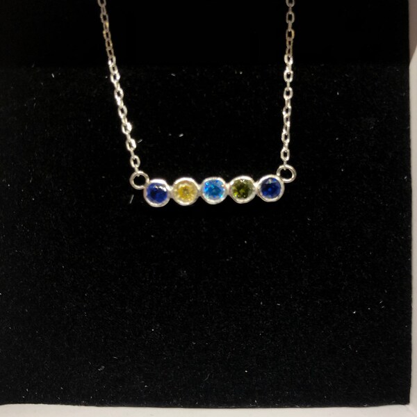 Custom Birthstone Necklace • Multiple Birthstone Necklace in Sterling ...