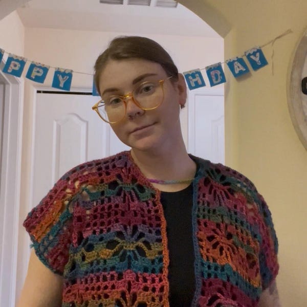 Freya Crochet Top Pattern: Reversible Floral Lace Shirt (PDF Pattern, S ...