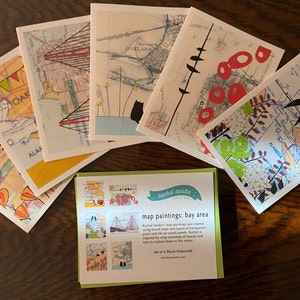 Map Card Set / Everyday Blank Box Card Set of 6 Great Gift for ...