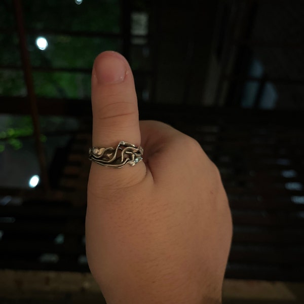 Hemlock Tree Branch Ring, Sterling Silver Ring, Branch Ring, Pine ...