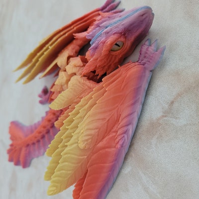 Feathered Wyvern Dragon Flexi Articulated Dragon Fidget Dragon 3D ...