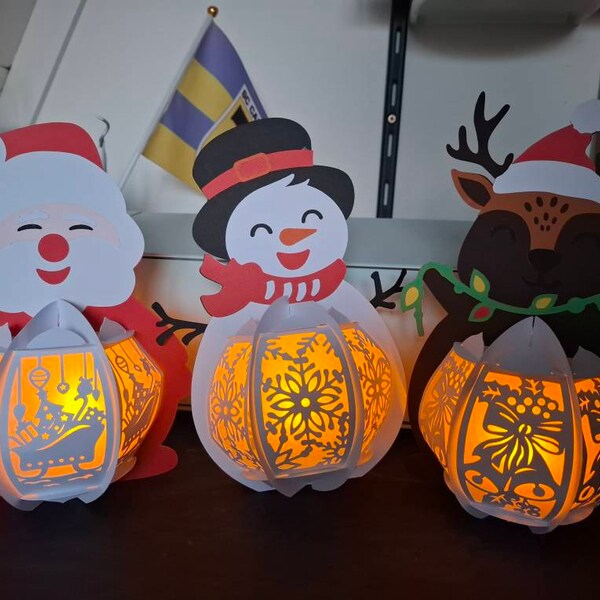 Pack 3 Lotus Lanterns SVG Paper Lanterns Insects and Animals Paper ...