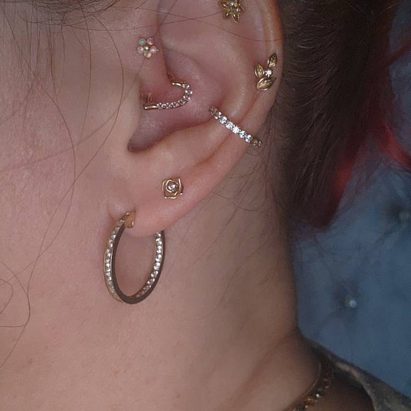 16G 14K Solid Gold Heart Shaped Daith Earrings/cartilage Earrings/daith ...