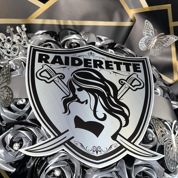 Raiderette Sticker Metal Filagree Shield-female Las Vegas Raider Fan ...