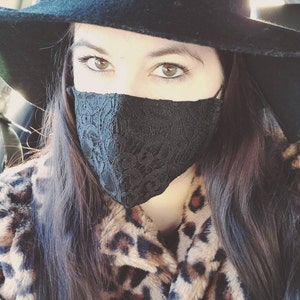 LACE FACE MASK, Reusable Face Cover, Black Lace Face Mask, Elegant Mask ...