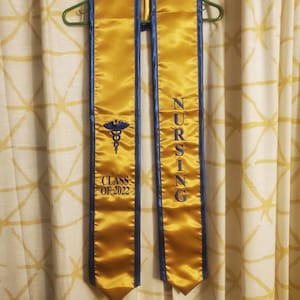1 Custom Graduation Stole A Custom Embroidered Satin Stole - Etsy